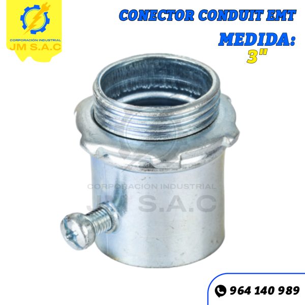 CONECTOR CONDUIT EMT 3" ACERO GALVANIZADO para Tuberías