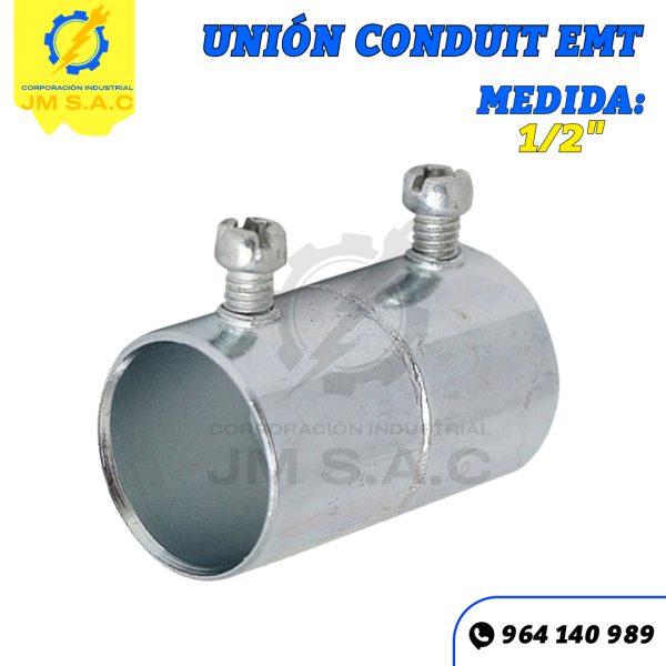 UNIÓN CONDUIT EMT 1/2 ACERO GALVANIZADO - JM